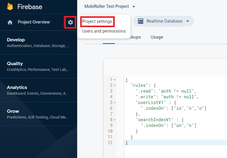 Chat/Messaging Module - Configuring Firebase Settings - Mobiroller Knowledge Base