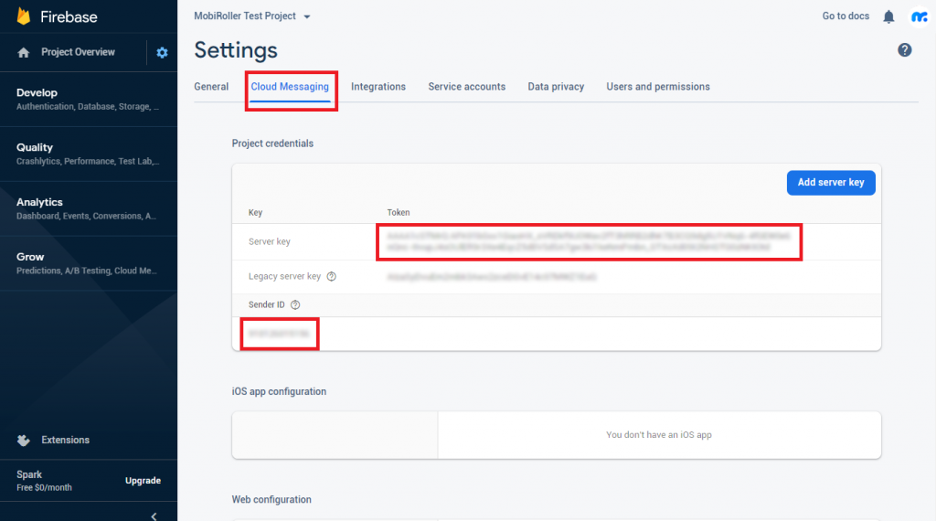 Chat/Messaging Module - Configuring Firebase Settings - Mobiroller Knowledge Base