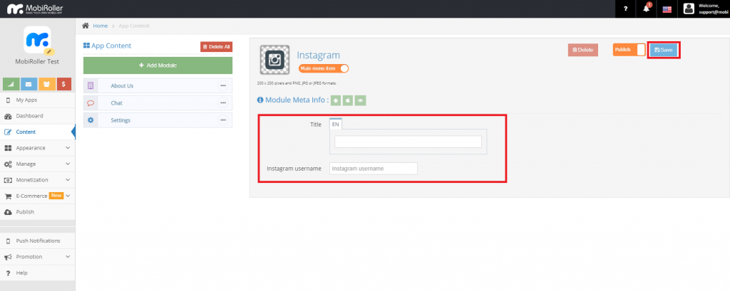 Instagram - Mobiroller Knowledge Base