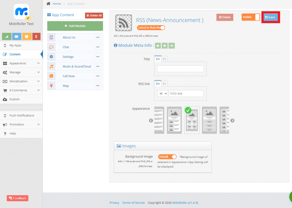 RSS (News-Announcement ) - Mobiroller Knowledge Base