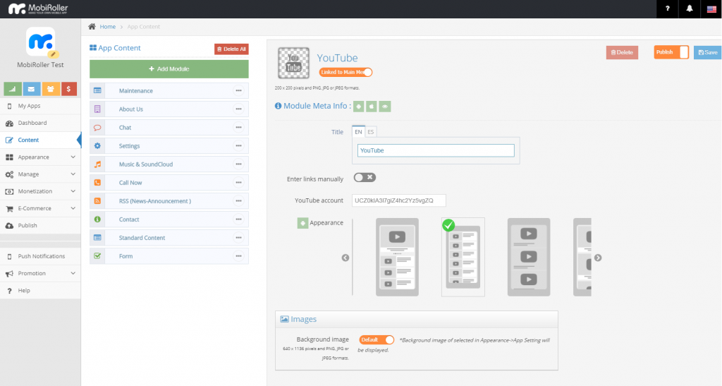 YouTube Module - Mobiroller Knowledge Base
