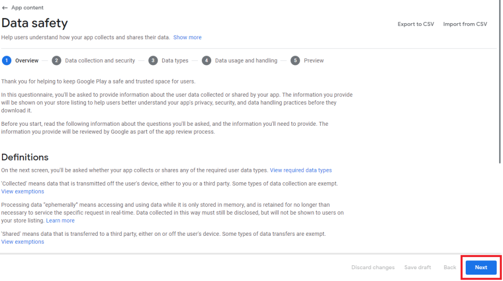 How to Fix Google Play's Data Safety Form Error? - Mobiroller Knowledge Base