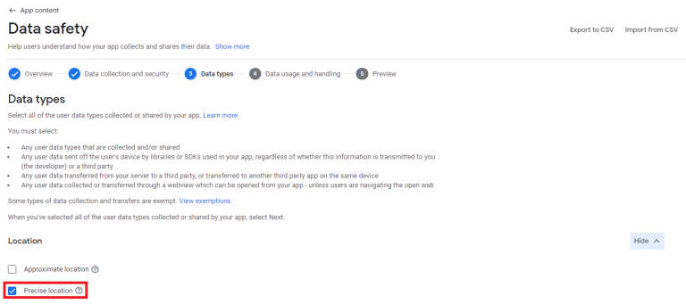 How to Fix Google Play's Data Safety Form Error? - Mobiroller Knowledge Base