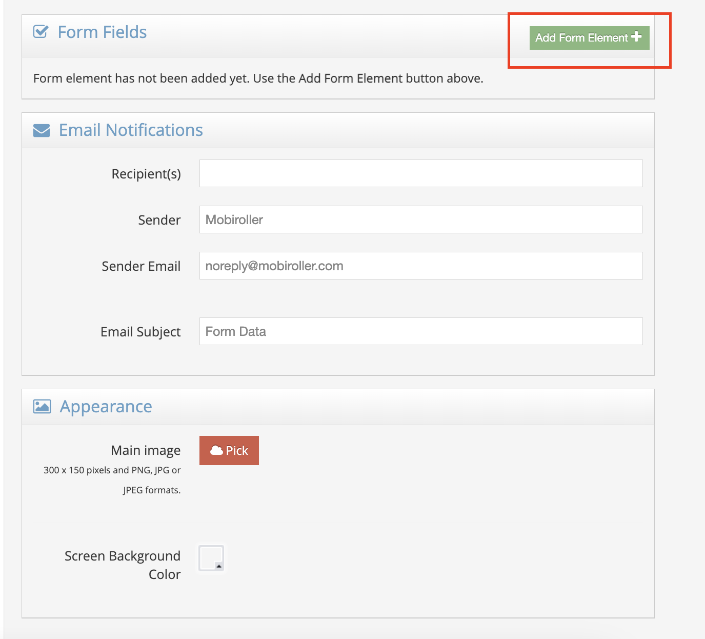 Form Module - Mobiroller Knowledge Base