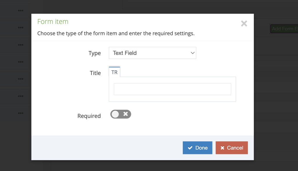 Form Module - Mobiroller Knowledge Base