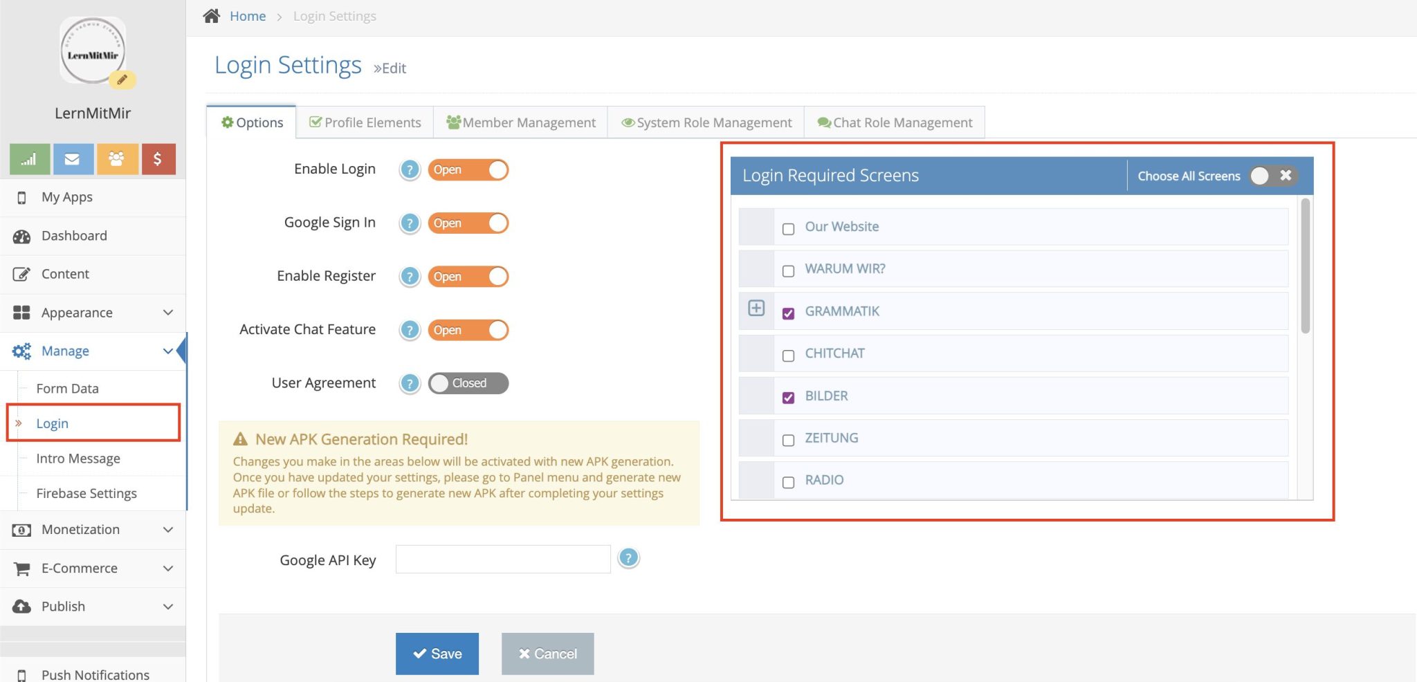Login - Mobiroller Knowledge Base