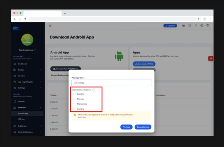 How to Set Mobile App Permissions? - Mobiroller Knowledge Base