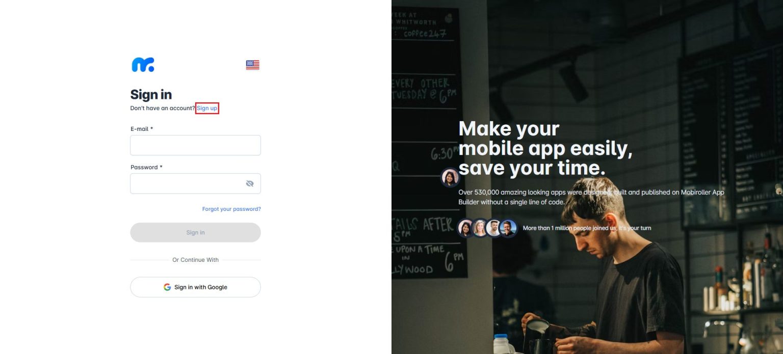 Step 1: Sign-Up and Create Your First App - Mobiroller Knowledge Base